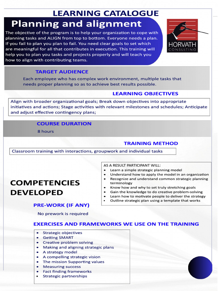 Learning Catalogue Planning and Alignment | PDF