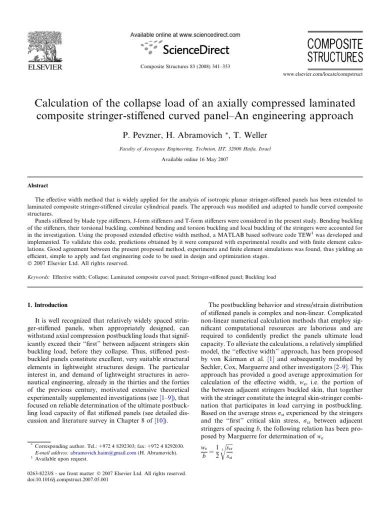 Calculation of The Collapse Load of An Axially Compressed Laminated ...