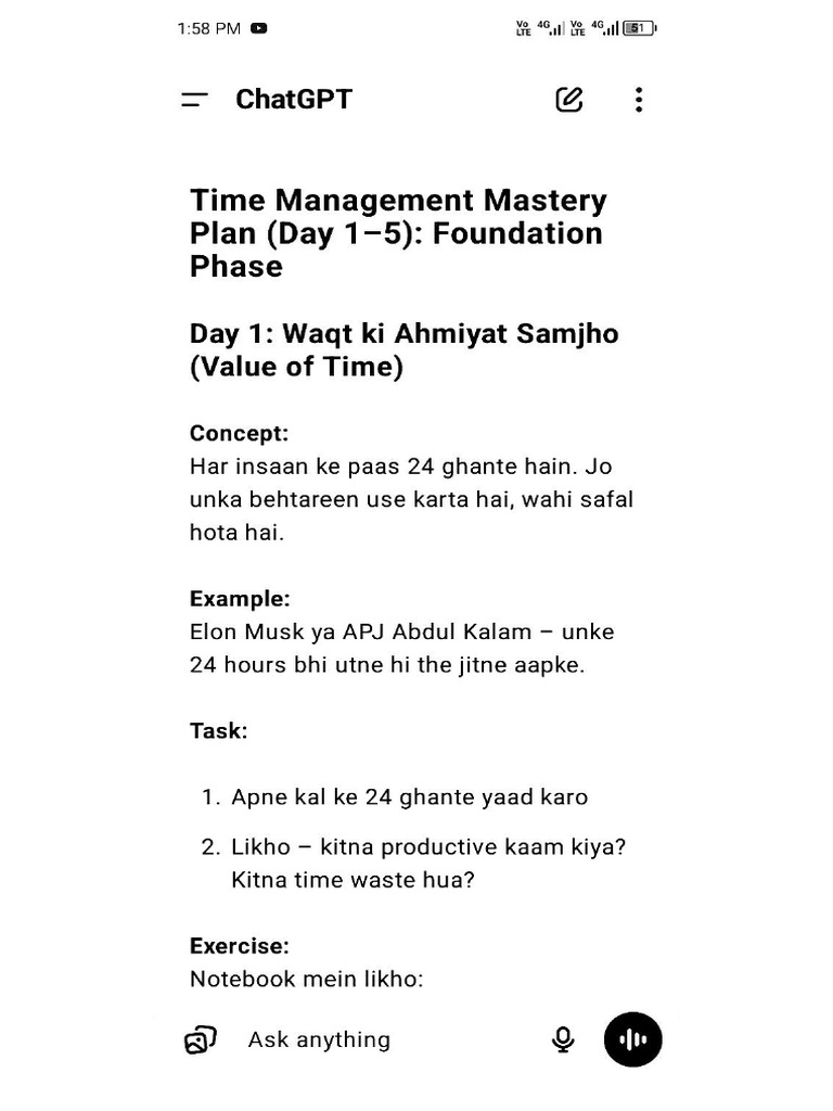 Time Management Mastery Plan by Ai | PDF