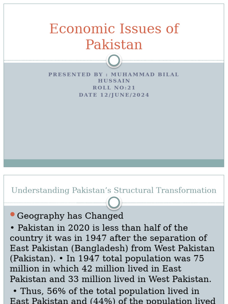 Economic Issues of Pakistan | PDF | Gross Domestic Product | Economic ...