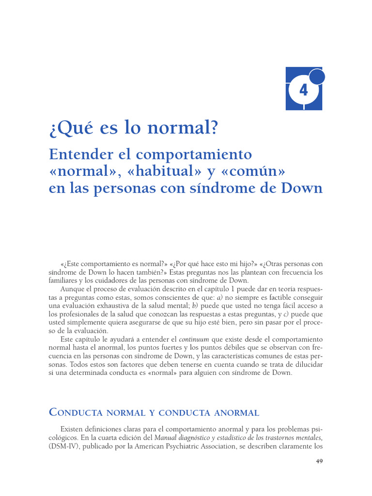 Comportamiento Normal en Síndrome de Down | PDF | Las emociones | Mente