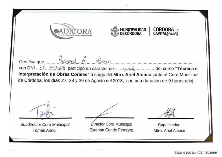 Coro Ariel Alonso | PDF