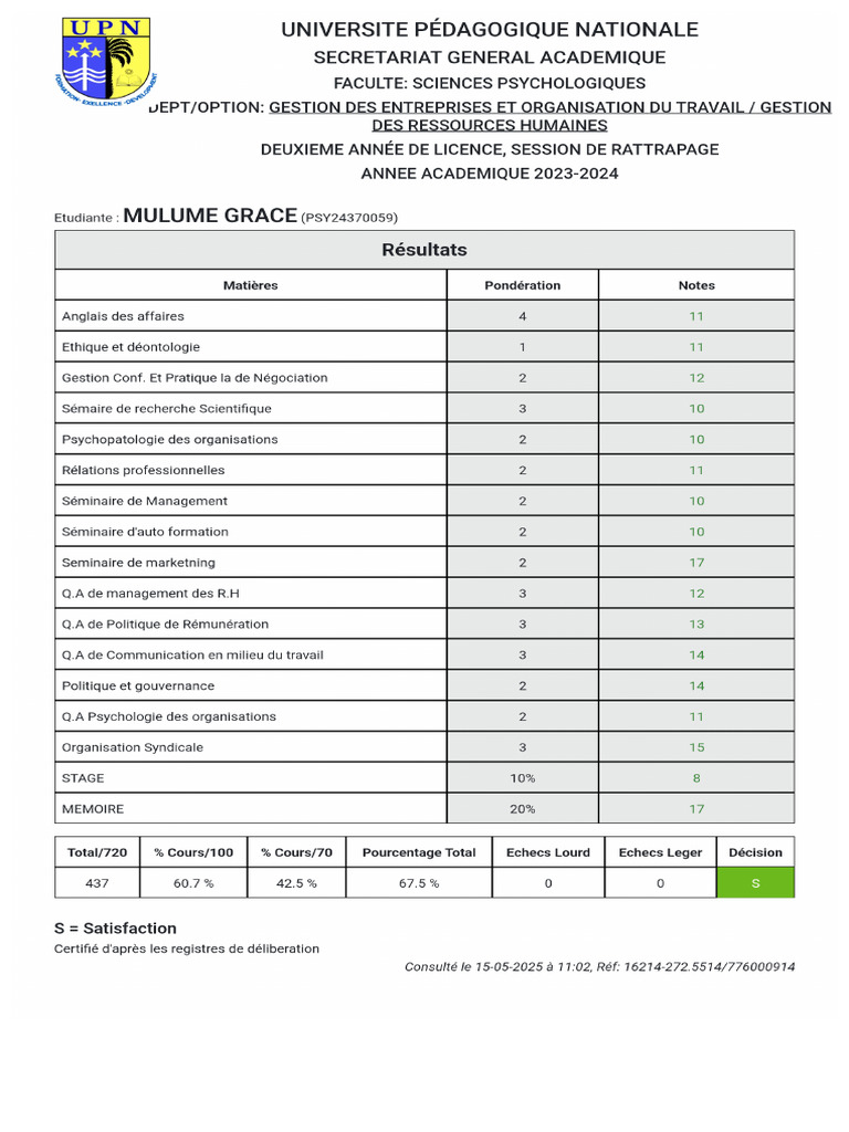 Mes Resultats Sur Cisnet | PDF