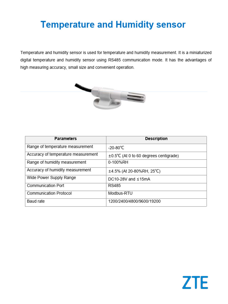 4.2.9 Temperature and Humidity Sensor | PDF