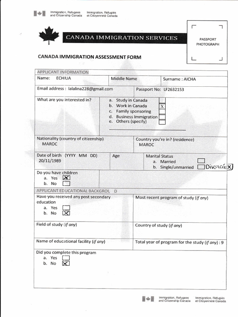 Form - Canada 20250312 0001 | PDF | International Law | Immigration Law
