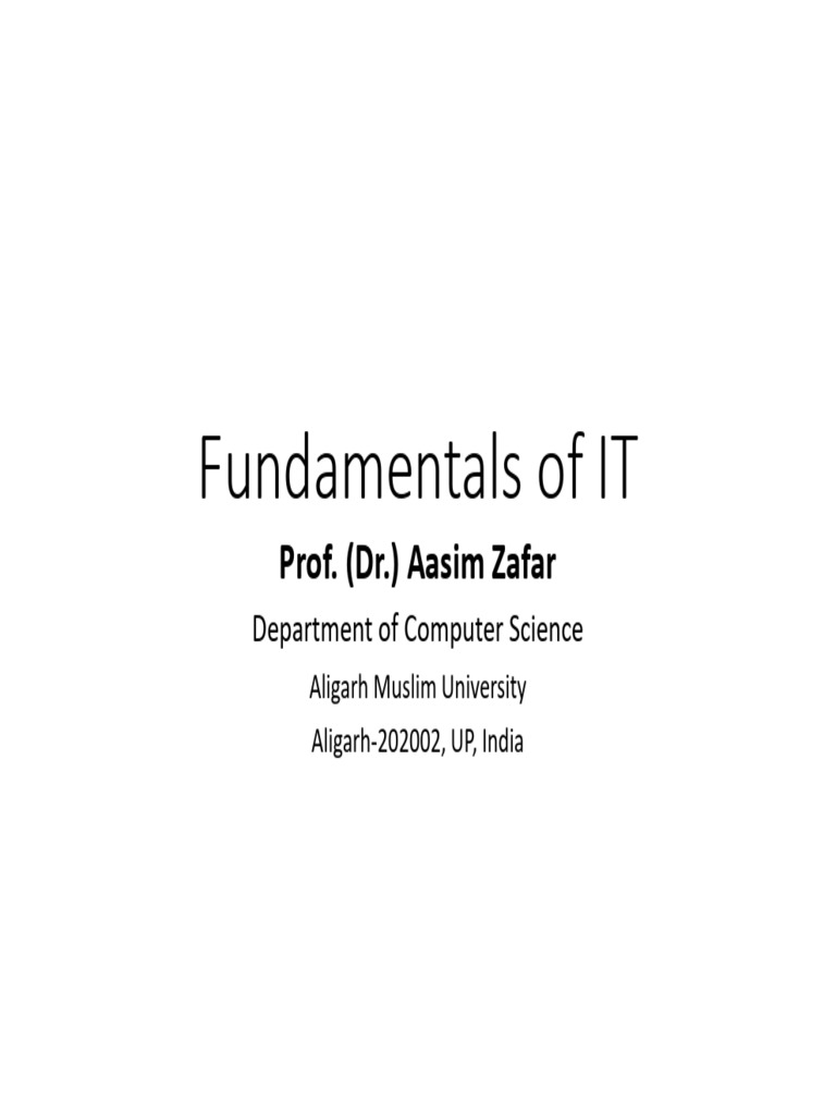 Fundamental of IT | PDF | Central Processing Unit | Operating System
