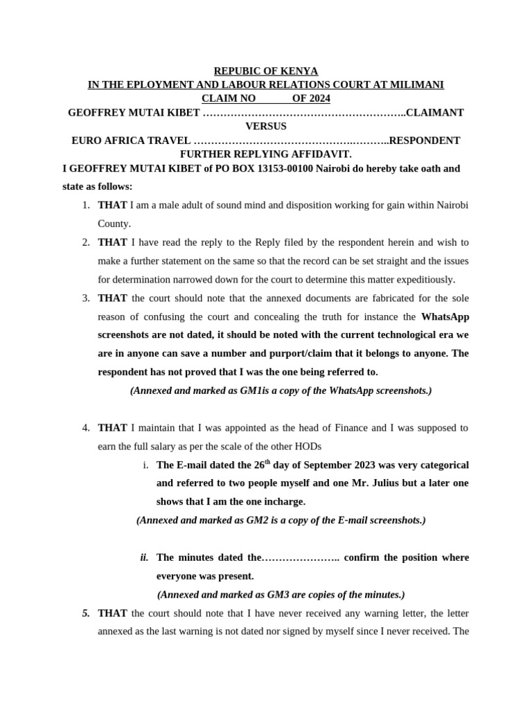 Further Replying Affidavit | PDF | Justice | Crime & Violence