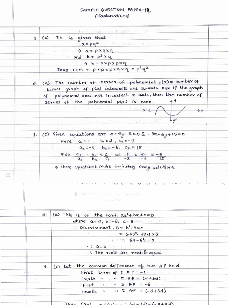 X - SQP - 12 (Basic) Explanations | PDF