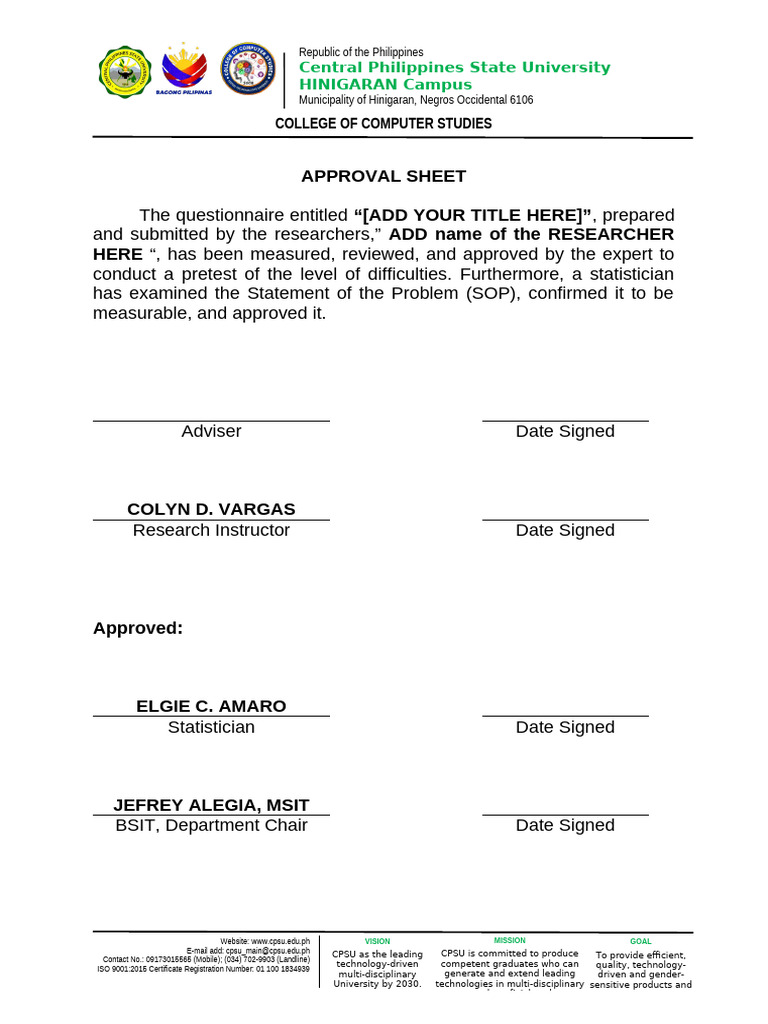 Approval Sheet For Final Output | PDF