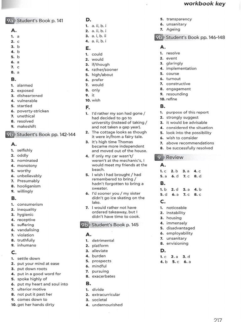 Key Links C1/C2 Workbook Answers | PDF
