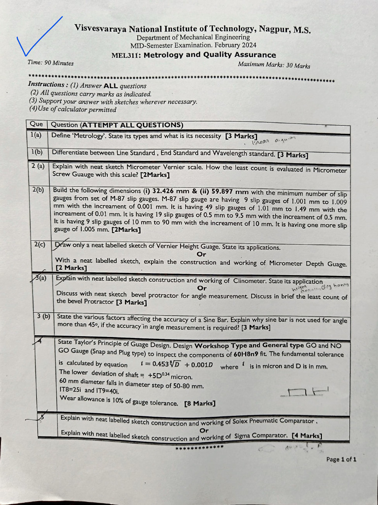 Sem 6 Mid End QP | PDF