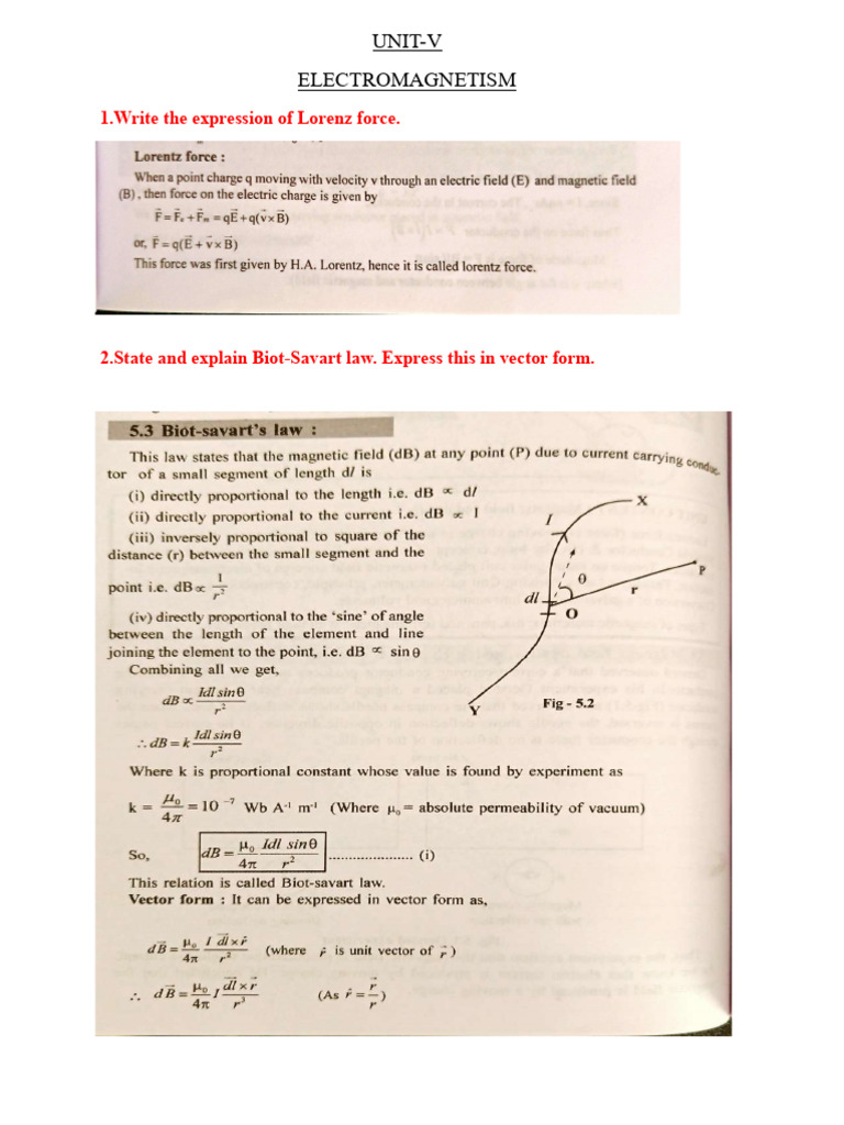 Unit5 Electromahnetism | PDF
