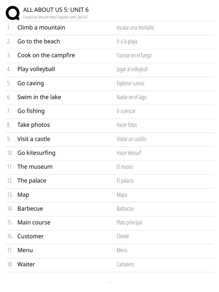 All About Us 5 Unit 6 | PDF