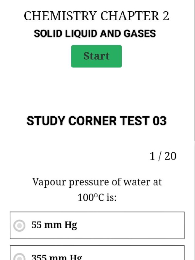PMDC Practice Test 03 Solid Liquid and Gases | PDF