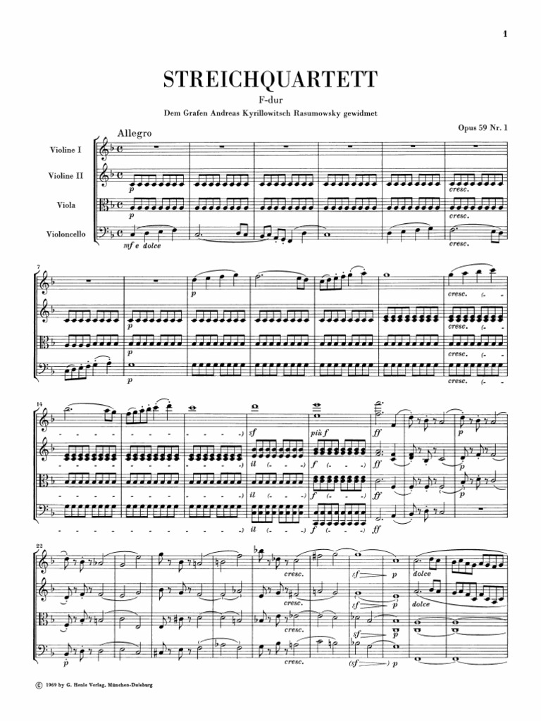 Beethoven Op59 No1 Score | PDF