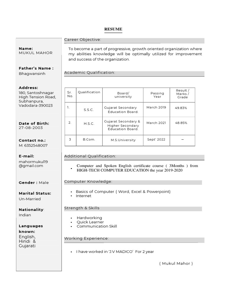 Mukul Resume | PDF