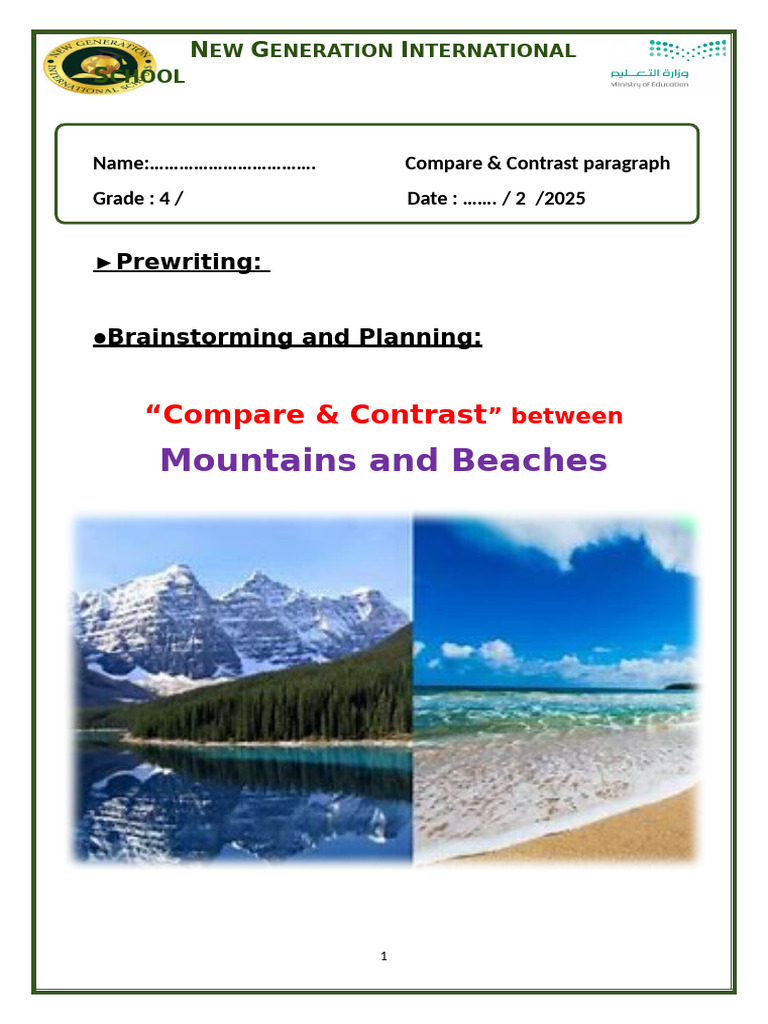 Gr.4 -Compare & Contrast Writing- week 5 | PDF