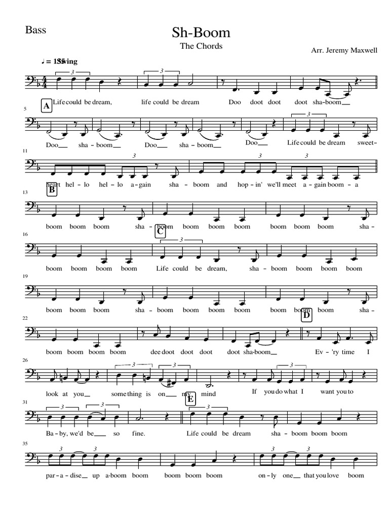 "Sh-Boom Sheet Music Arrangement" | PDF