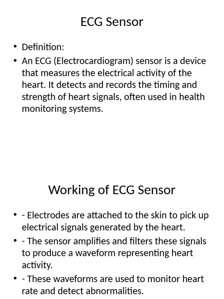 ECG Sensor Presentation | PDF