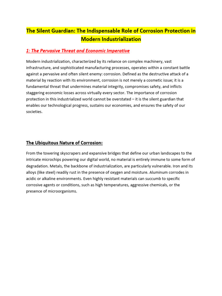 00 Role of Corrosion Protection | PDF | Corrosion | Materials