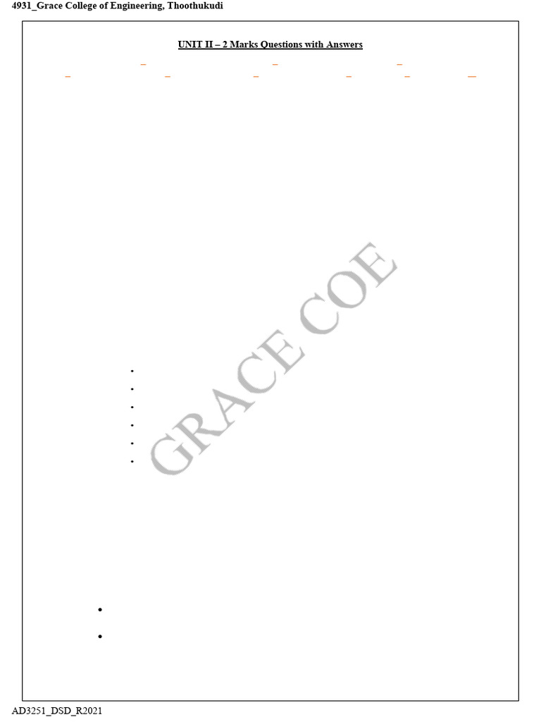 AD3251 - DSD - QB - UNIT - 2 - 2 Mark | PDF | Queue (Abstract Data Type) | Pointer (Computer ...