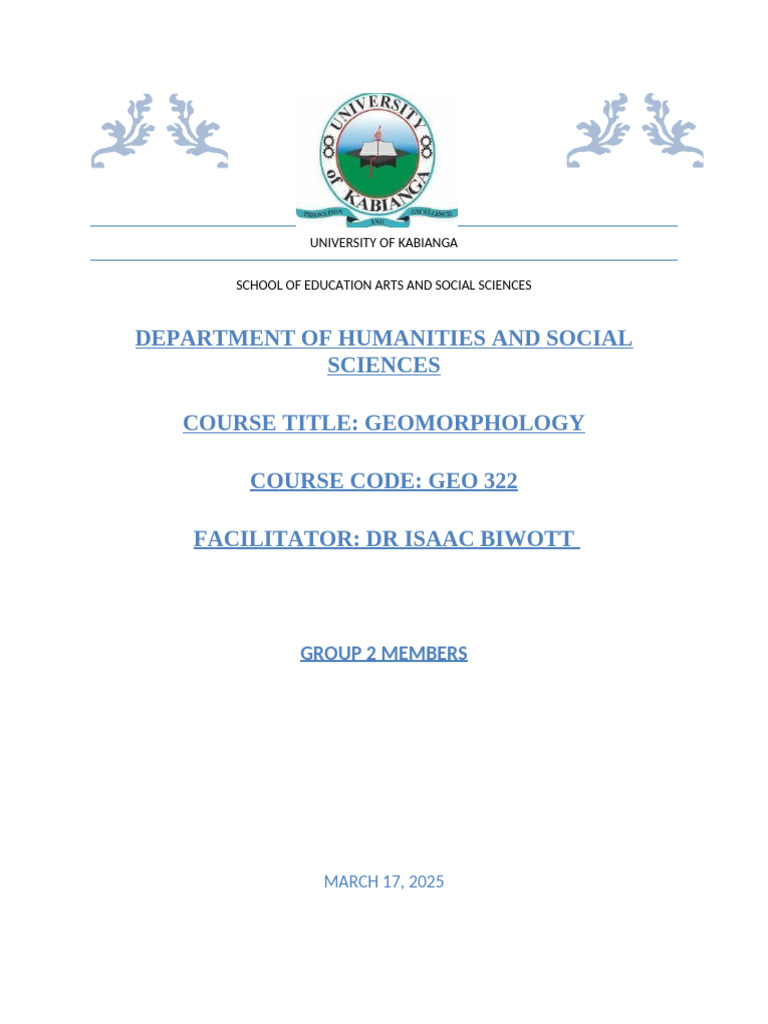 Geo Assignment | PDF | Geomorphology | Science