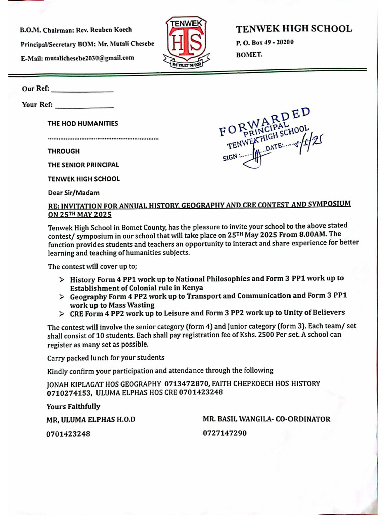 Humanities Contest Tenwek High | PDF