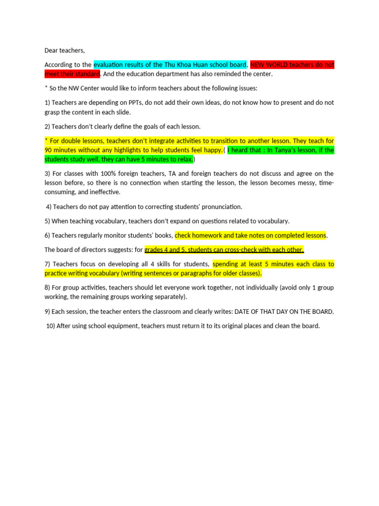Dear Teachers | PDF