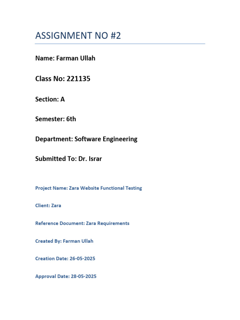 ZARA Assignment 2 Quality | PDF | Point Of Sale | Software Bug