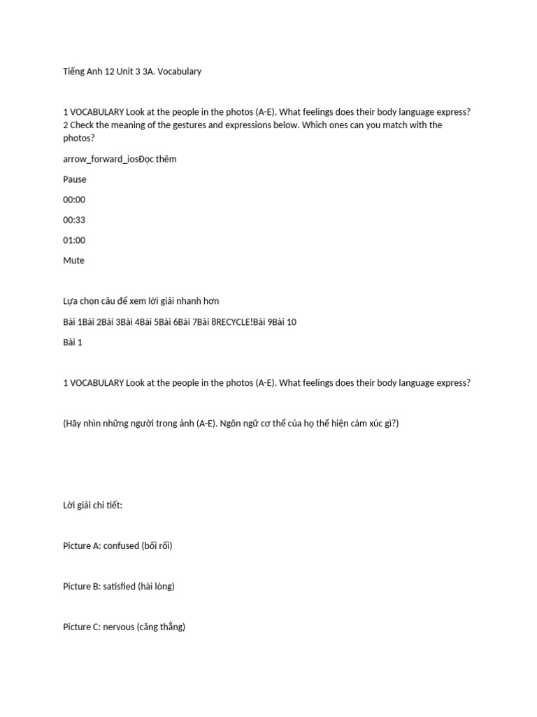Tiếng Anh 12 Unit 3 3A-ws-reading | PDF