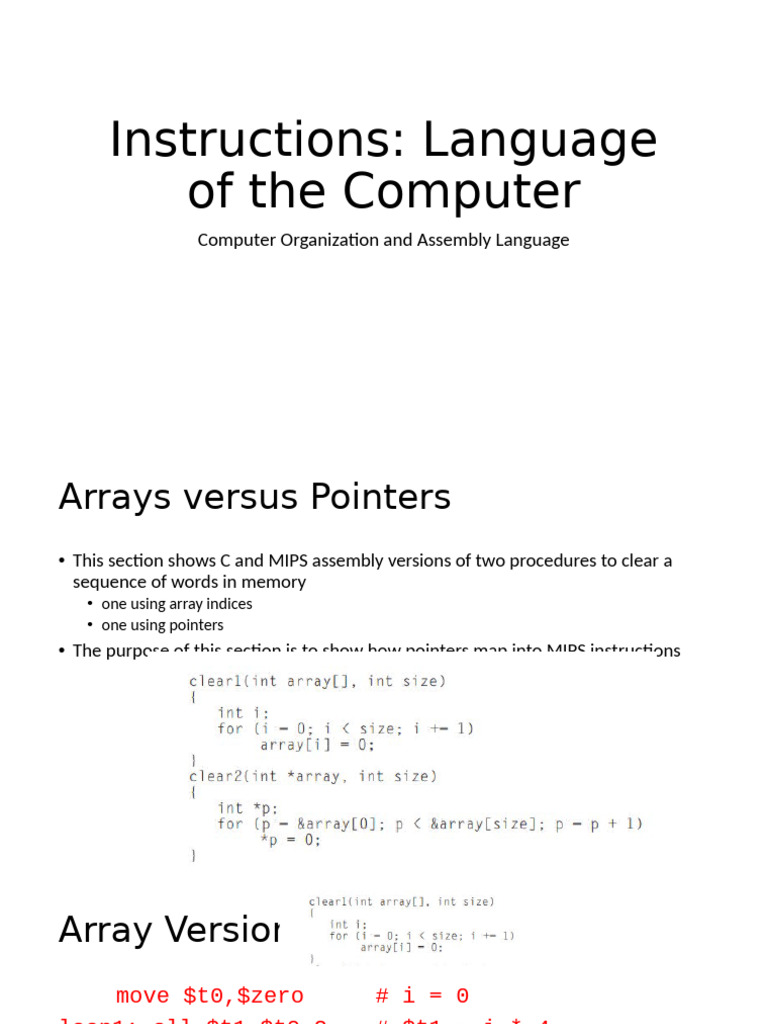 Lecture Array vs. Pointers | PDF | Pointer (Computer Programming) | Office Equipment