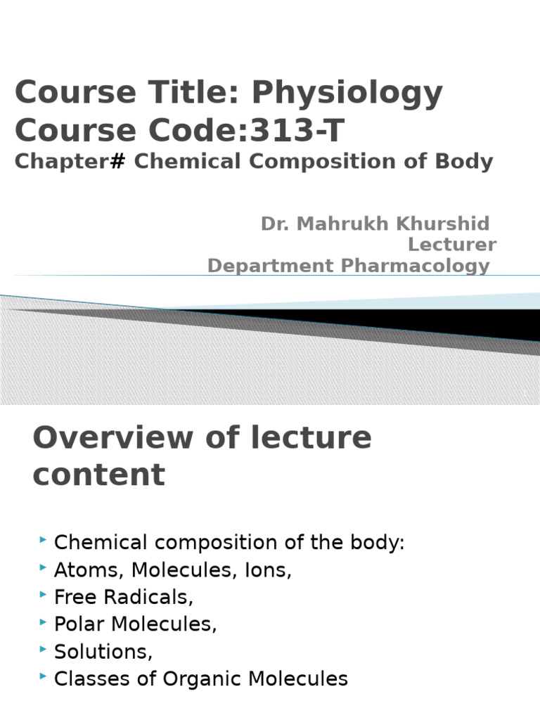 Chemical Composition of the Human Body | PDF | Ion | Chemical Polarity