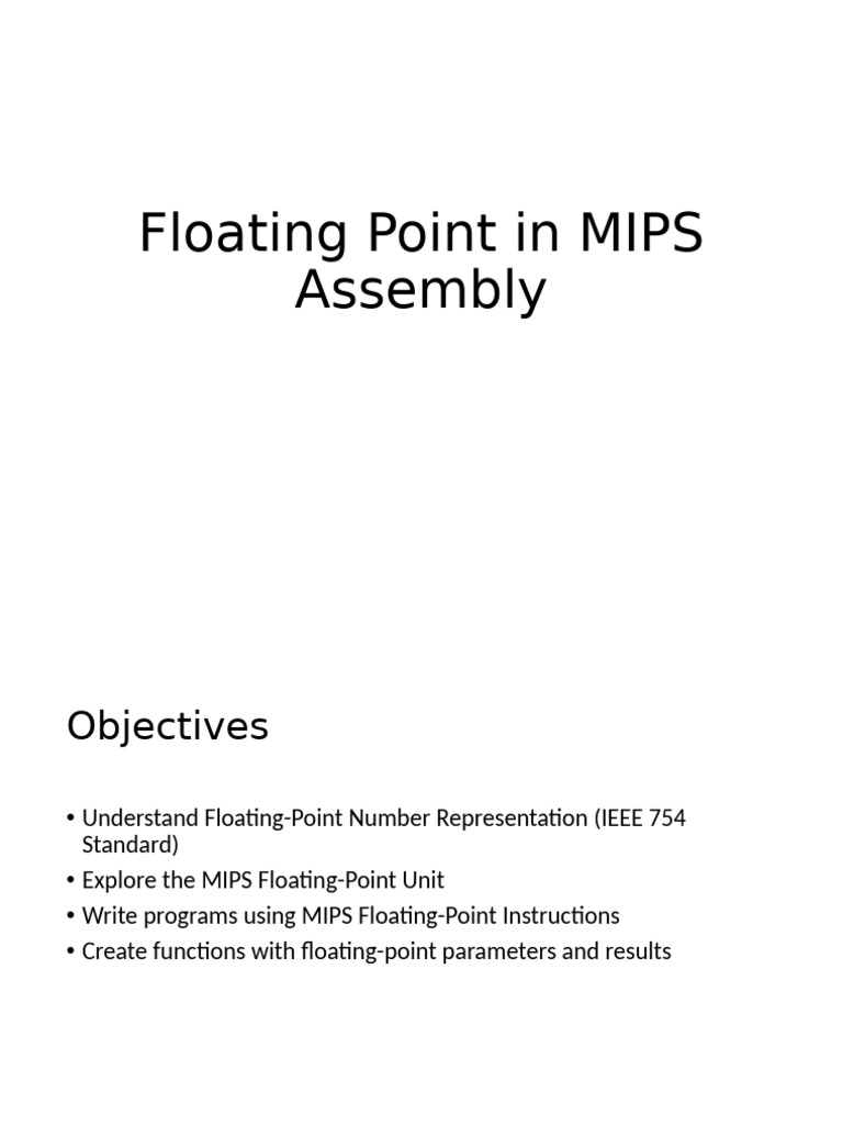 Floating Point MIPS Assembly | PDF