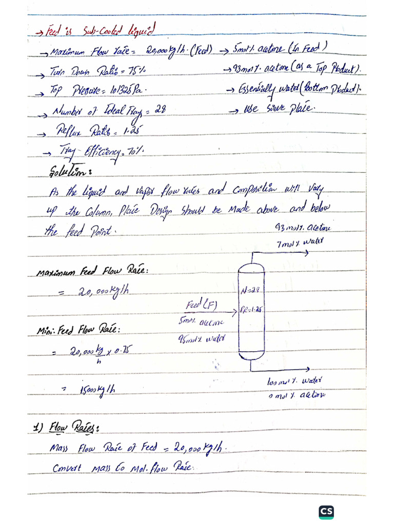 Flow Rate+column Dia. Calcaulation | PDF