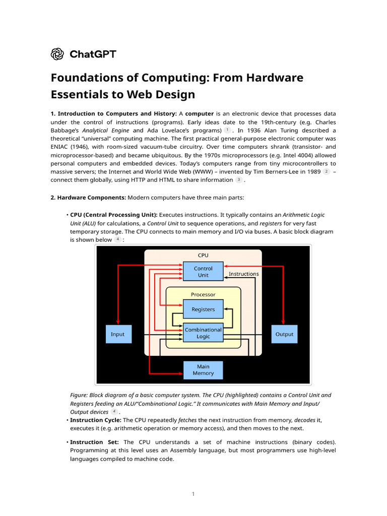 Computing Foundations: Hardware to Software | PDF | Computer Network ...