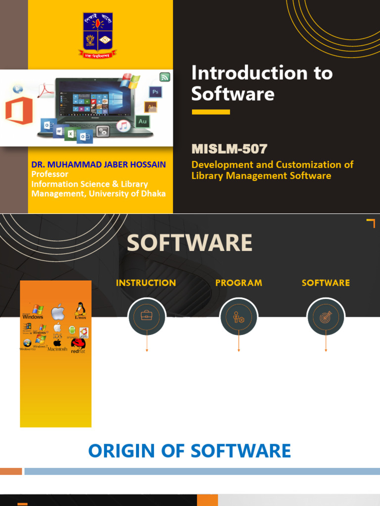 MISLM-507 - (Lec-1) Introduction Software | PDF | Software | Operating System