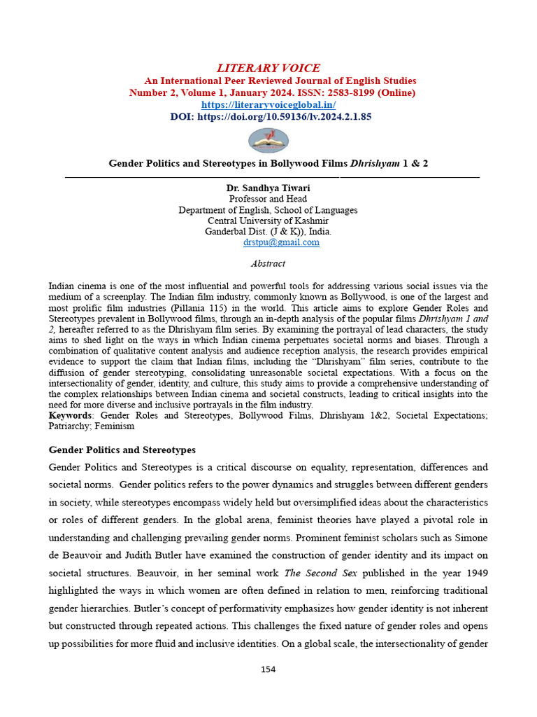 Gender Stereotypes in Dhrishyam Films | PDF | Gender | Gender Studies