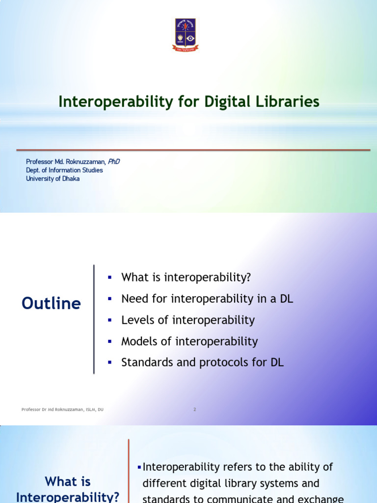Lecture) - Interoperability For DLs | PDF | Metadata | Interoperability