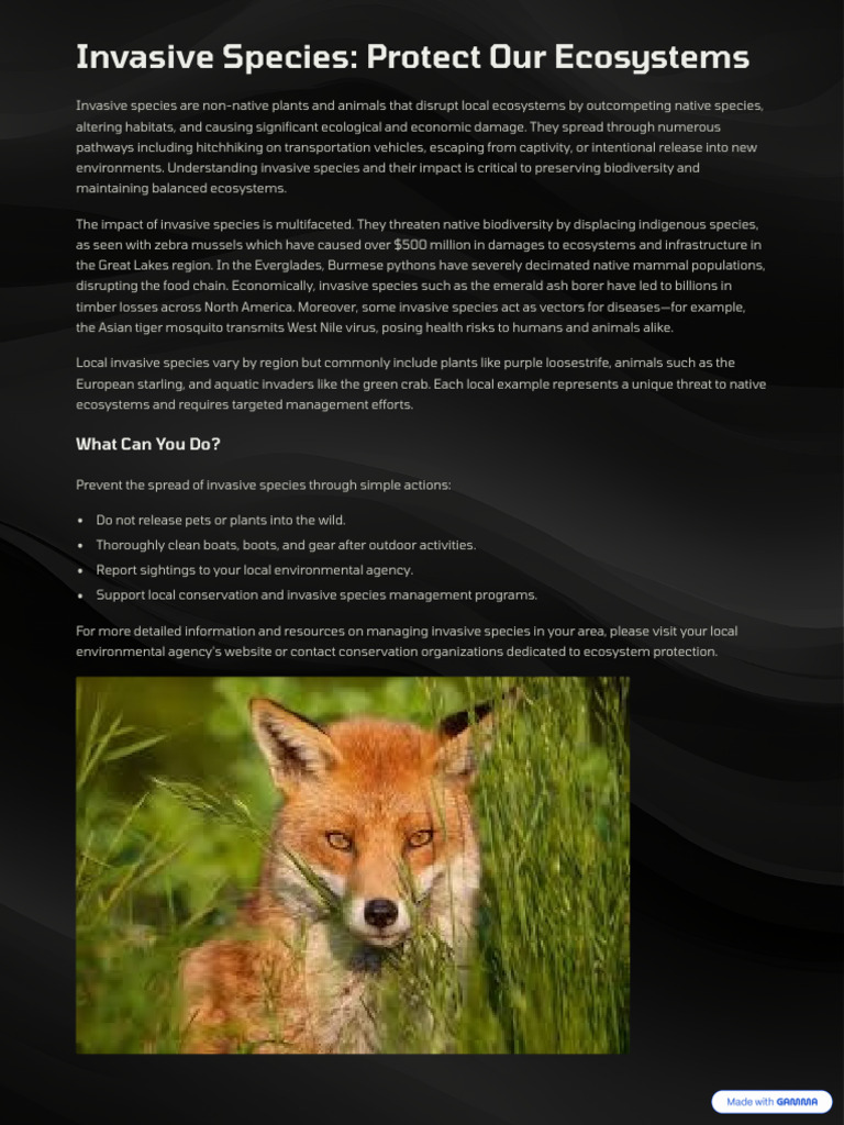 Invasive Species Protect Our Ecosystems | PDF