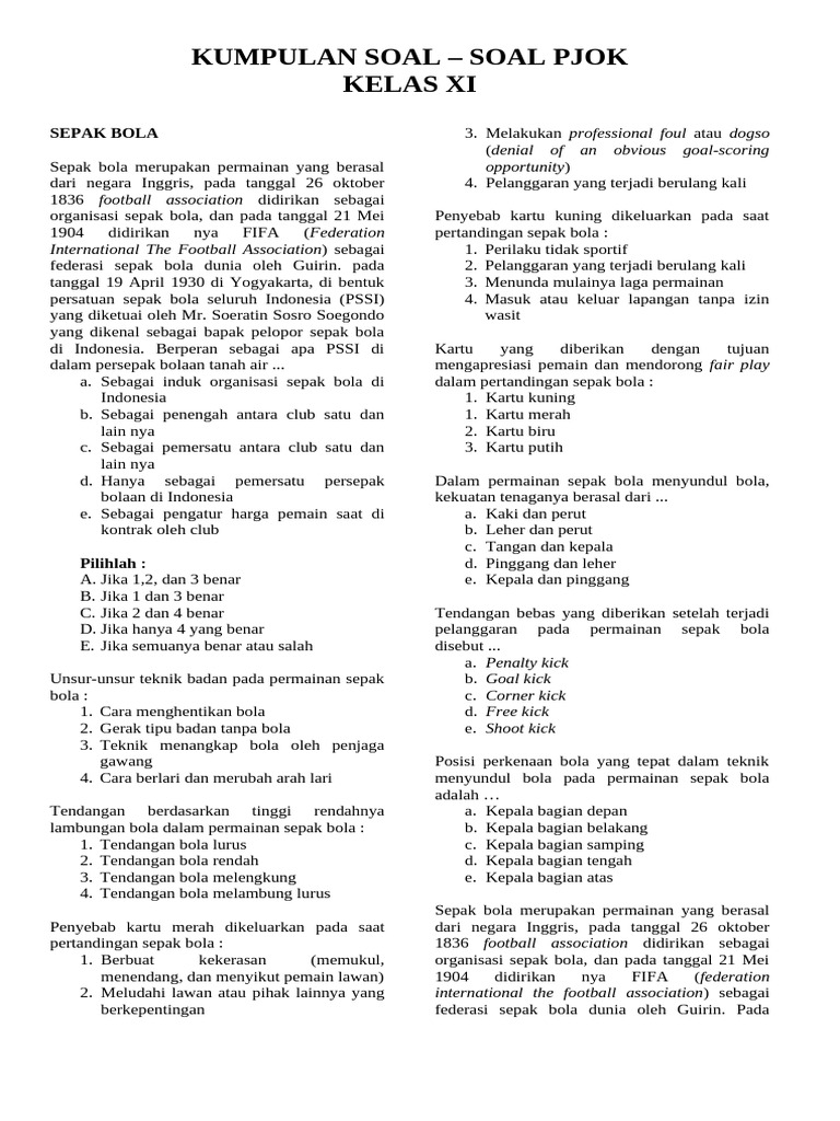Kumpulan Soal Xi | PDF