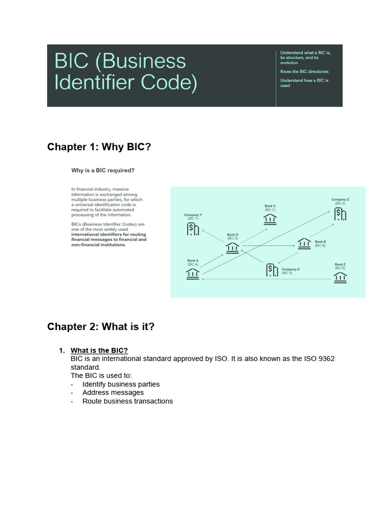 Business Identifier Code - BIC | PDF | Computing