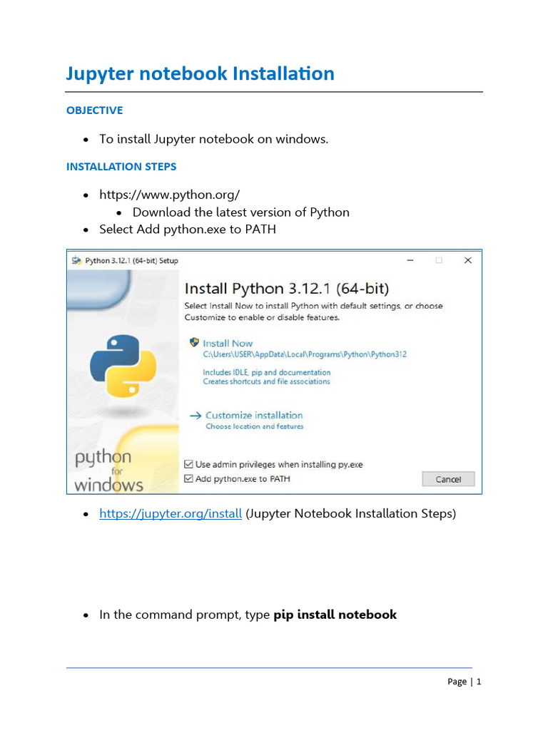 Jupyter Notebook Installation | PDF