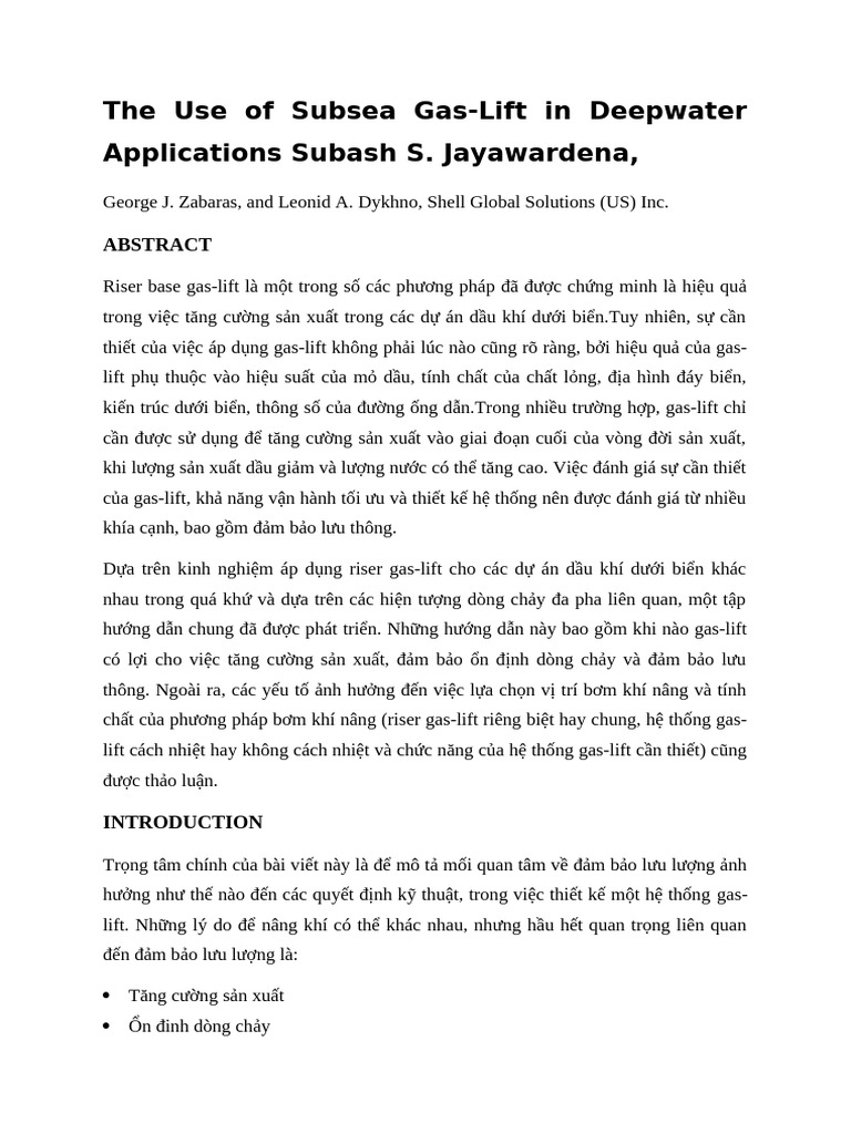 The Use of Subsea Gas | PDF