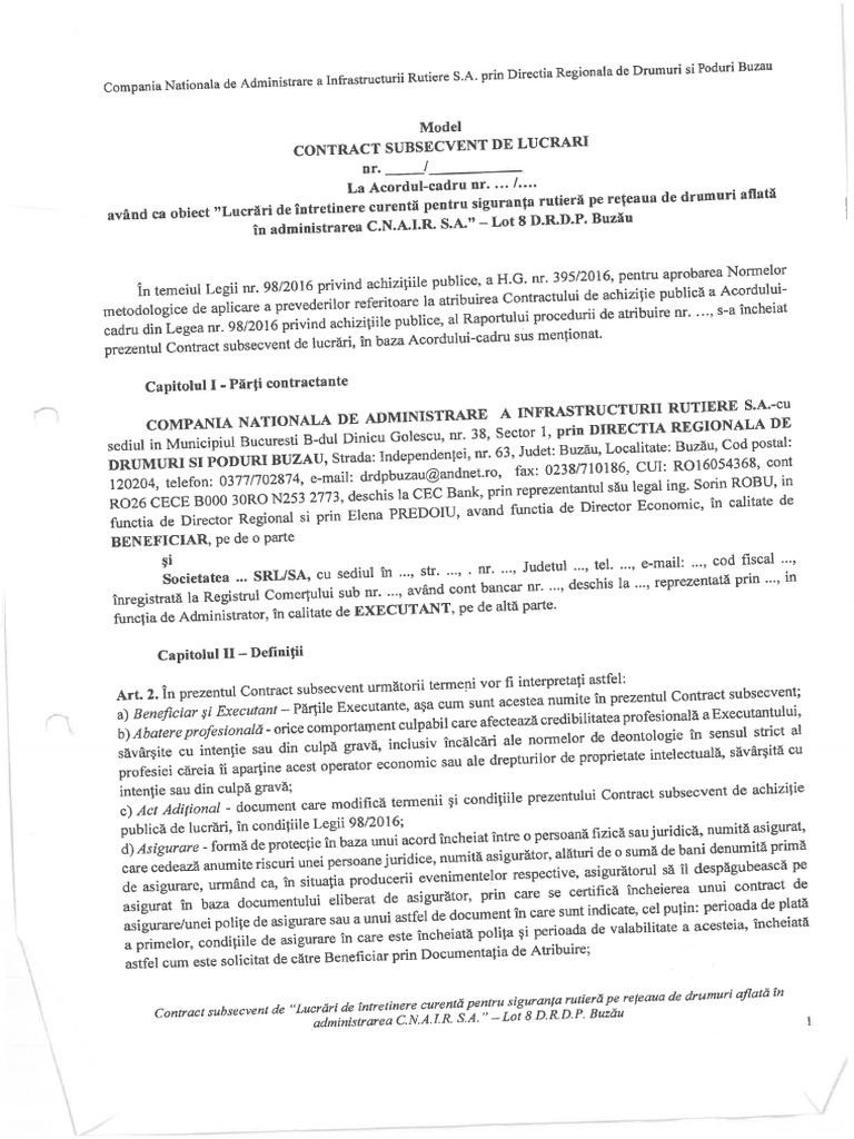 Model Contract Subsecvent | PDF