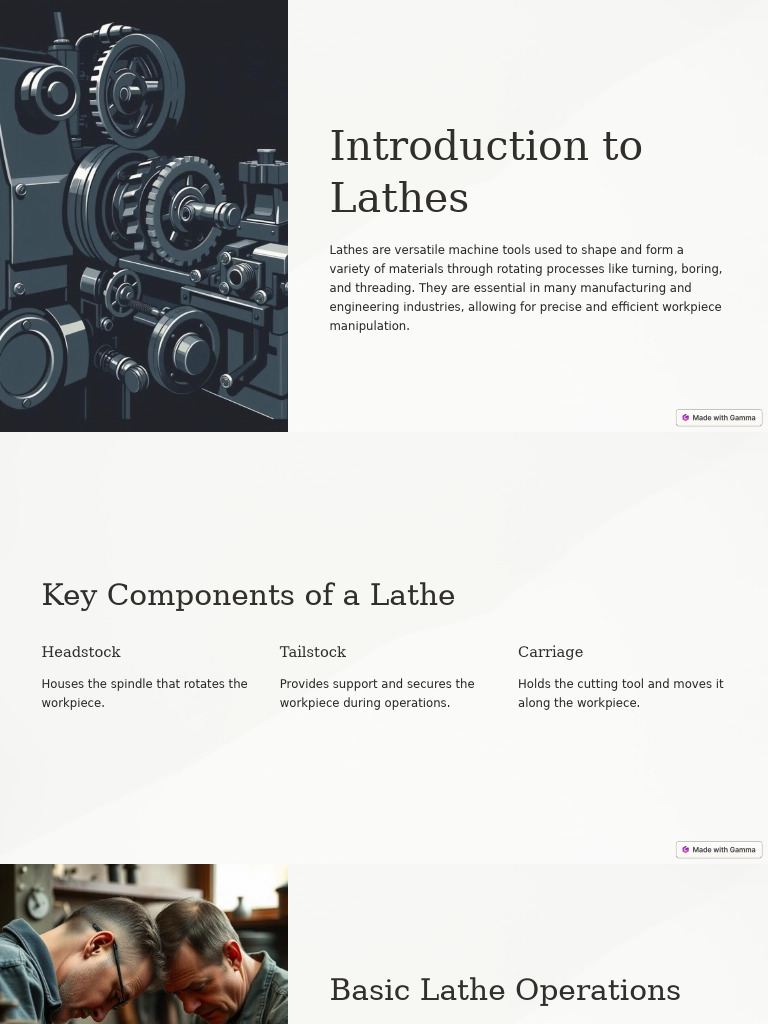 Introduction To Lathes | PDF | Mechanical Engineering | Manufactured Goods