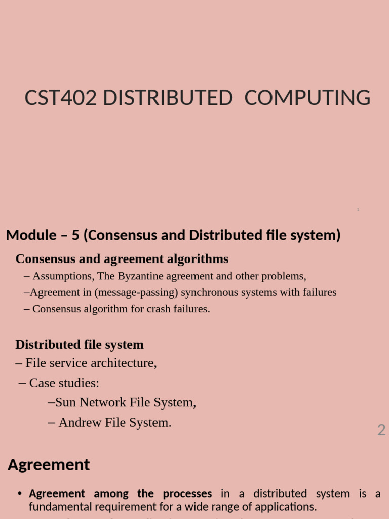 CST402 Distributed Computing M5 | PDF | Distributed Computing ...