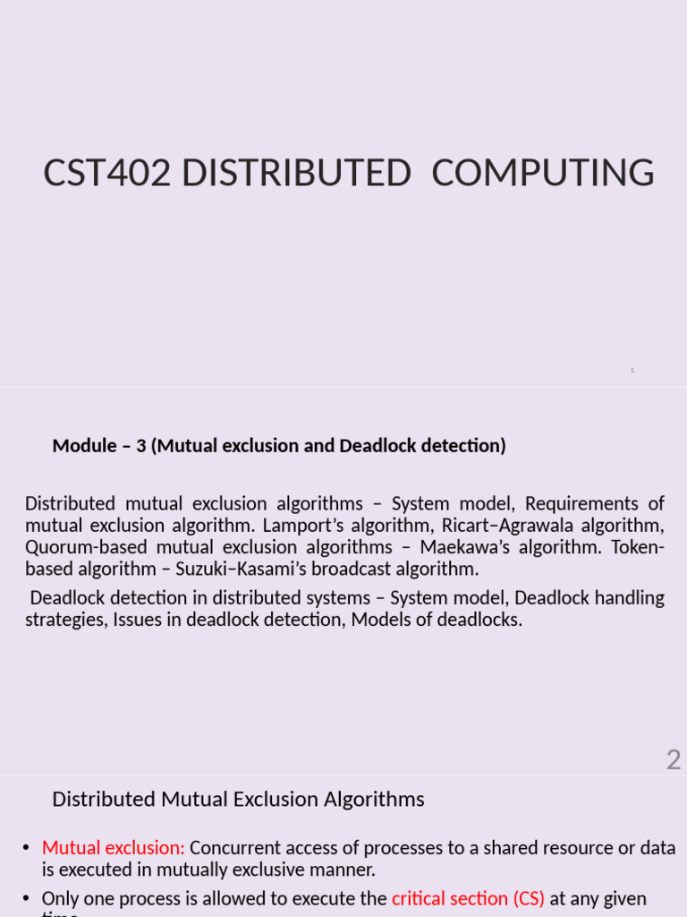 CST402 Distributed Computing M3 | PDF | Distributed Computing | Theoretical Computer Science