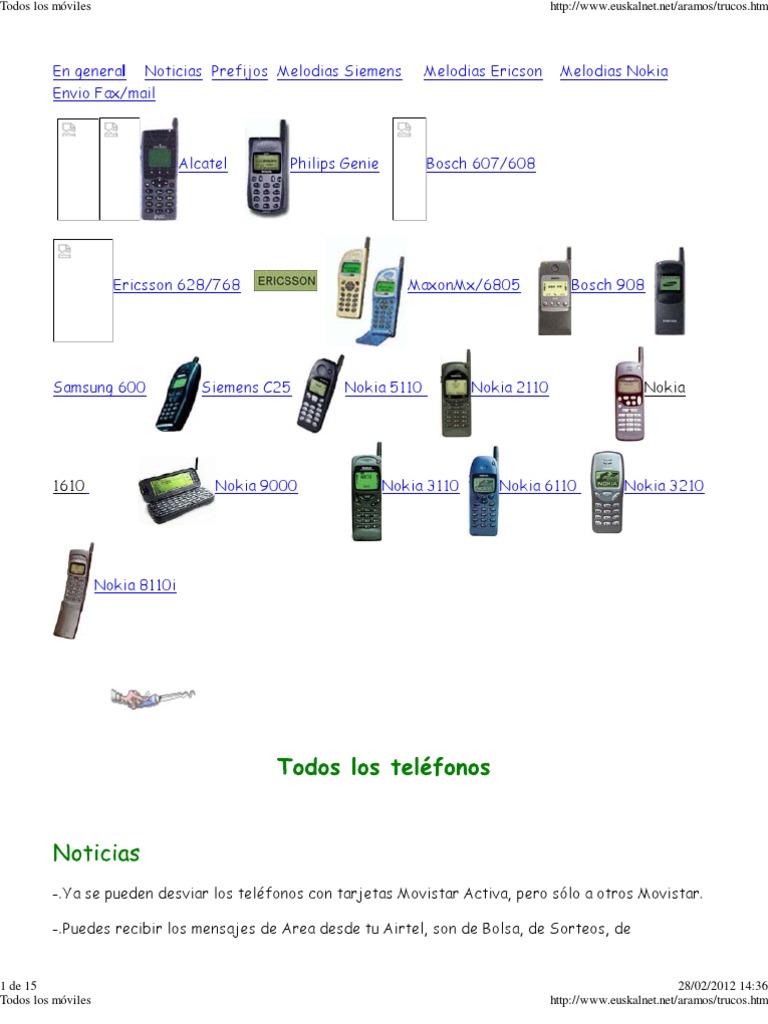 Codigos Todos Los Móviles | PDF | Servicio de mensajes cortos ...