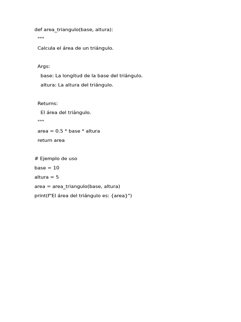 Area de Un Triangulo Python | PDF