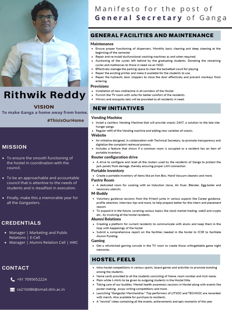 RithwikManifesto - Narahari Rithwik Reddy Ce21b086 | PDF